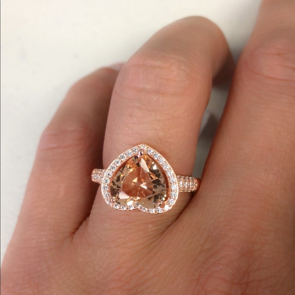 Jewelry | Sterling Silver 925 Heart Morganite Rose Gold | Poshmark